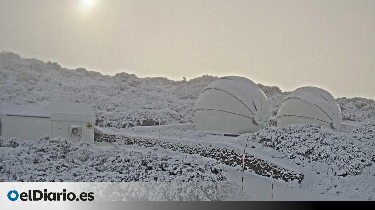 Aumenta el espesor del manto de nieve en las cumbres de La Palma