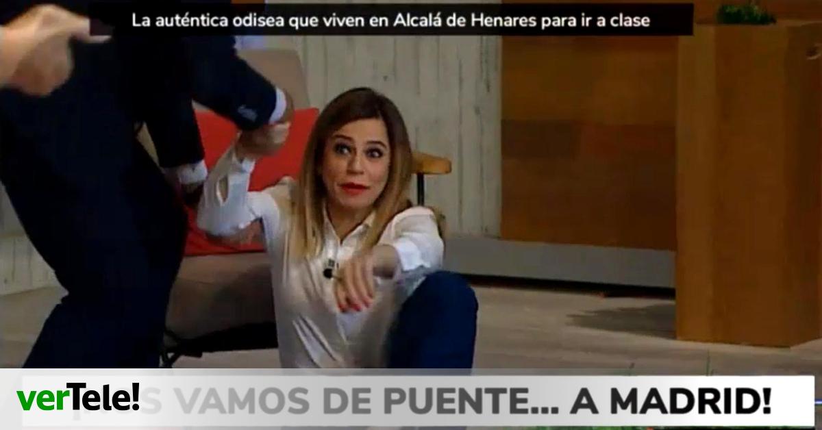 VÍDEO: Una presentadora de Telemadrid cae al suelo en directo al imitar ...