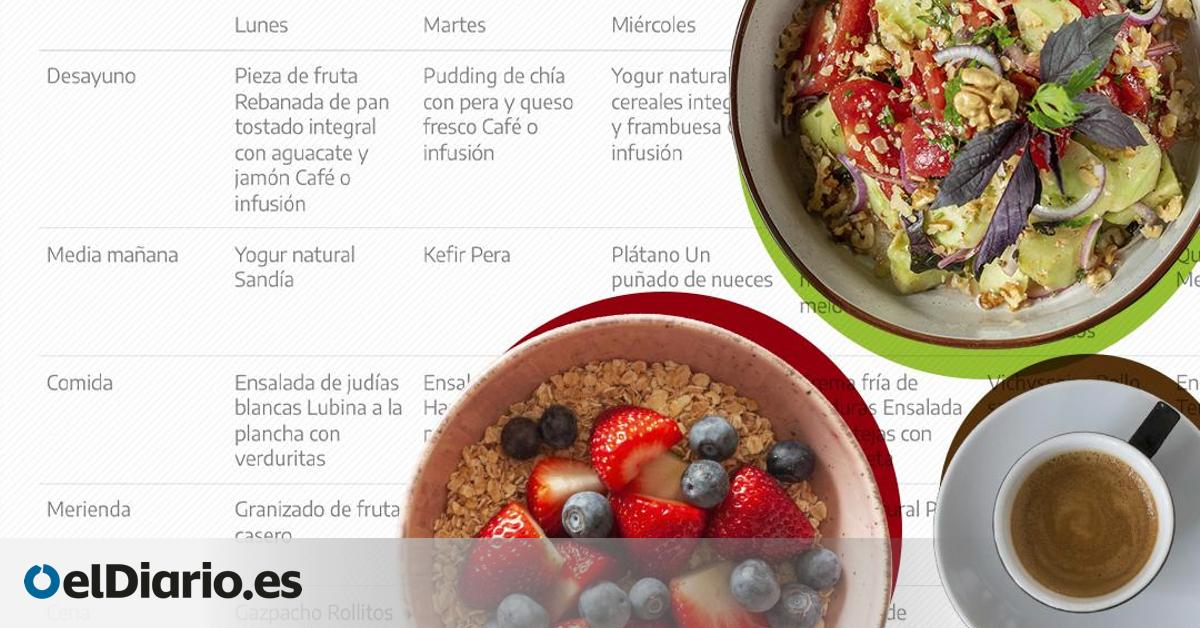 Seis recetas y un menú semanal completo para afrontar un verano caluroso