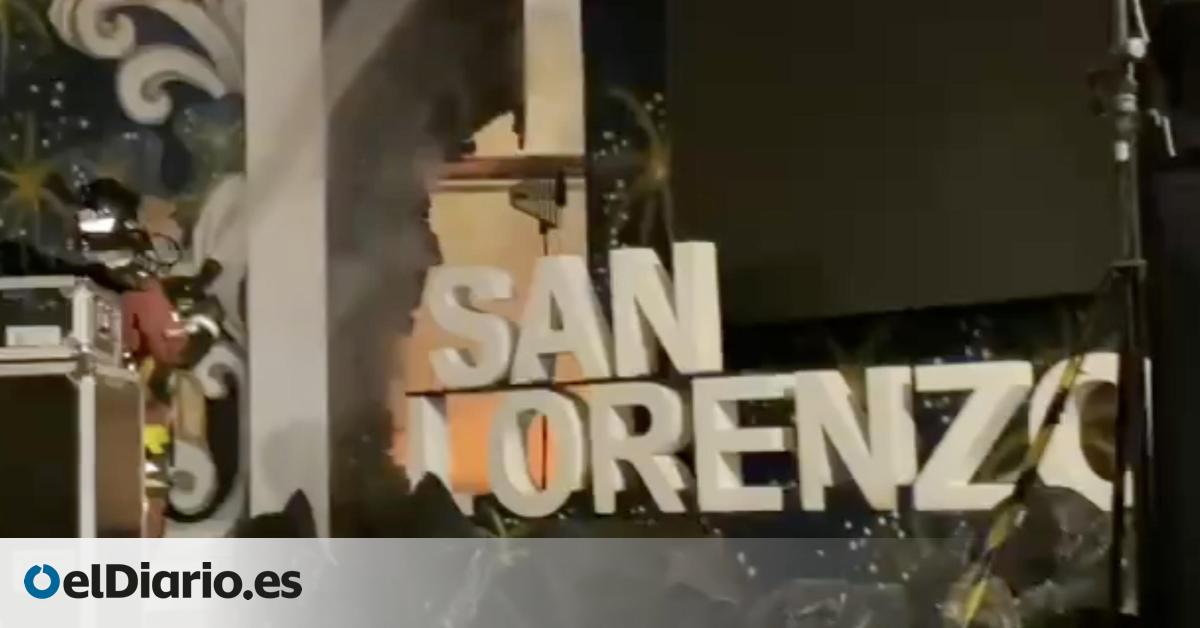 Se incendia el escenario de las fiestas de San Lorenzo