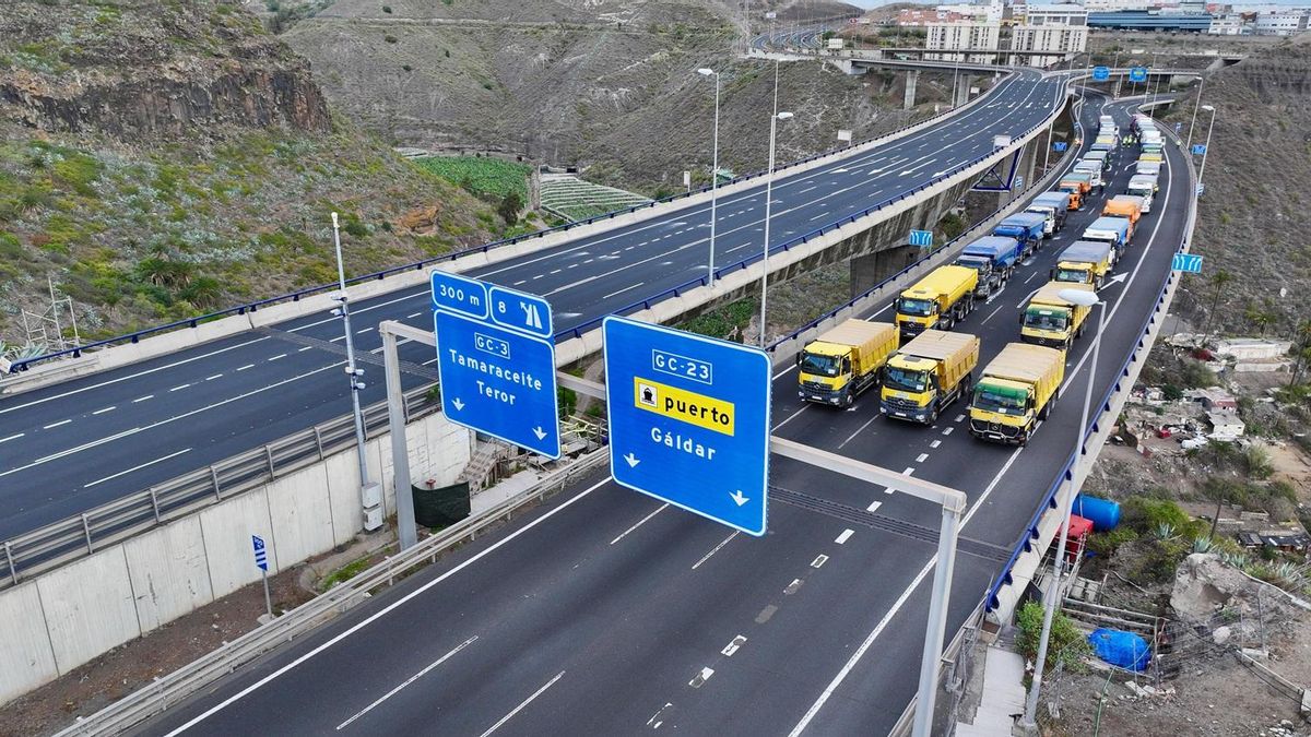 Reabiertas las vías cerradas en Gran Canaria por la prueba de carga del viaducto del Guiniguada