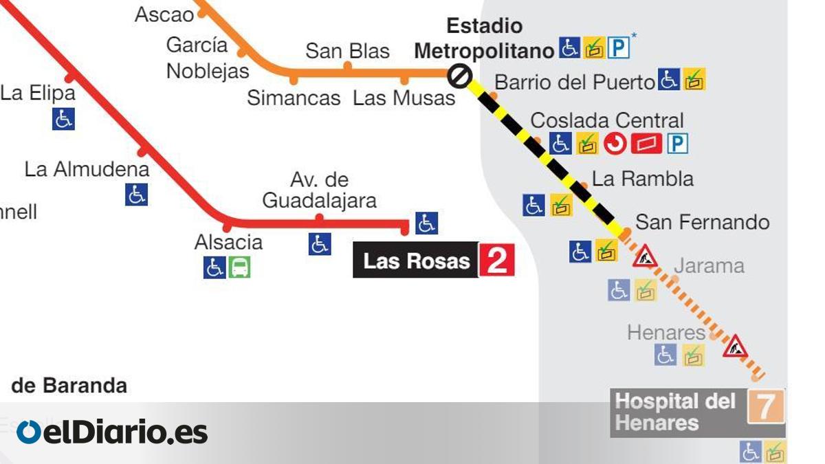 El tramo final de la línea 7 de Metro de Madrid cerrará por obras en ...