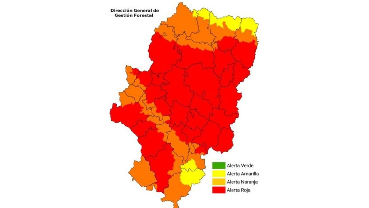 Hasta 13 zonas de Aragón en alerta roja por peligro de incendios ...