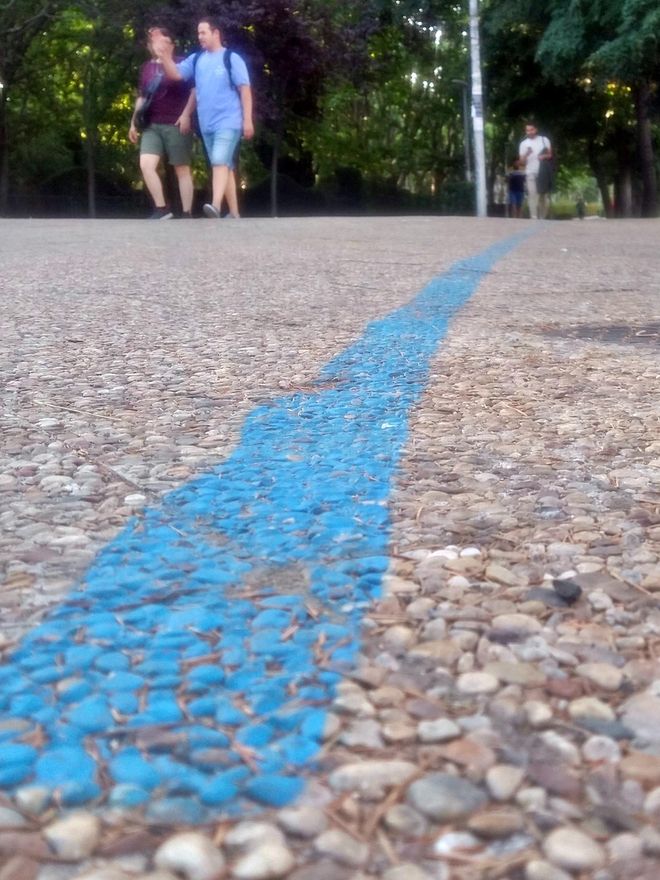 ¿Qué significa la línea azul pintada en algunas calzadas en Madrid ...