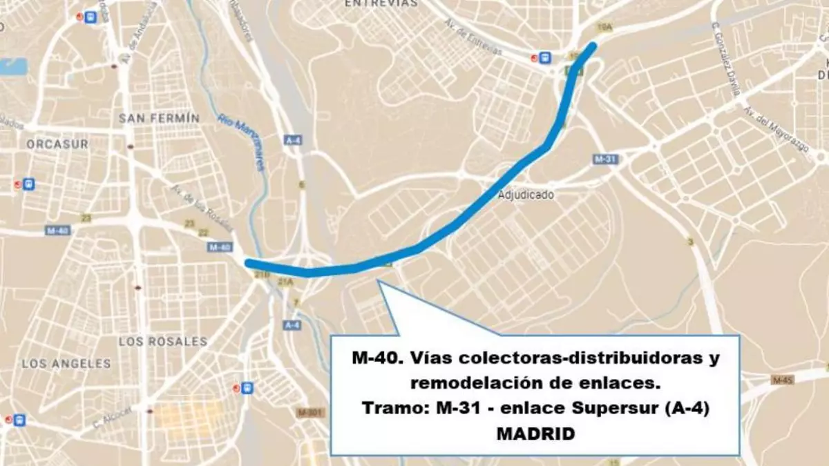 El Ministerio de Transportes ampliará la capacidad de la M-40 a su paso ...