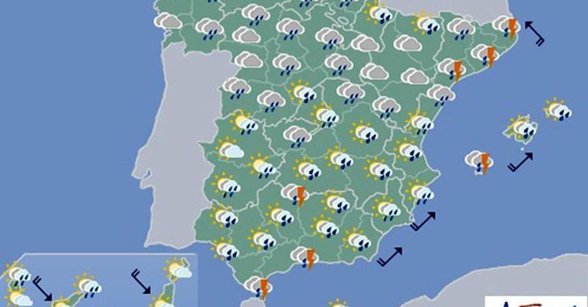 Las lluvias y las tormentas afectarán hoy a toda España