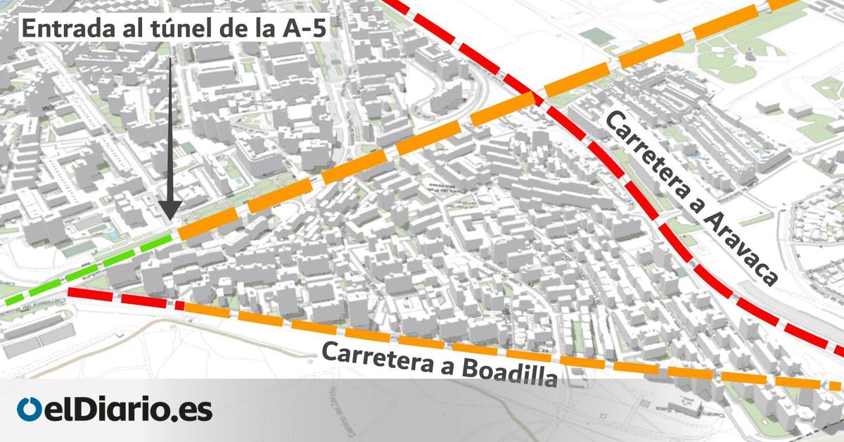 El soterramiento de la A-5 hará aumentar el tráfico en el "triángulo de la contaminación" de ...