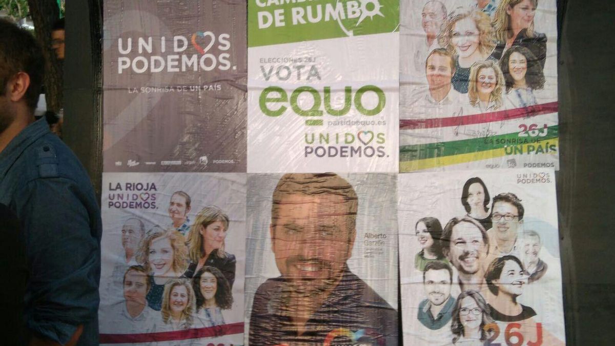 Unidos Podemos, lemas, logos, webs e imágenes diferentes