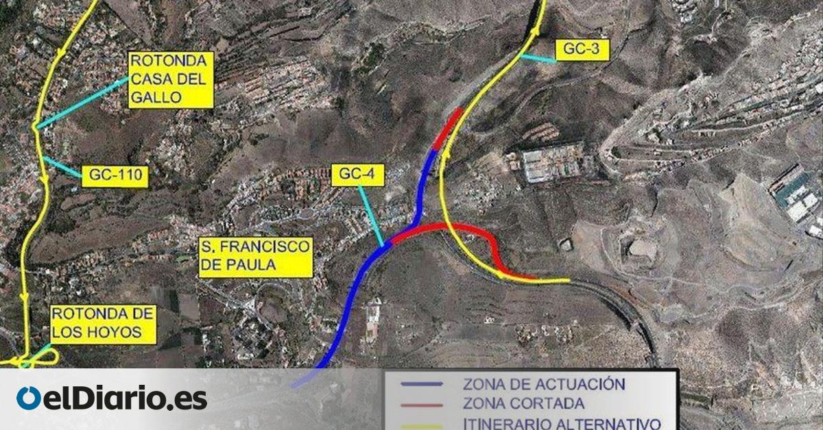 Cerrado un tramo de la GC-4 durante la noche de este domingo