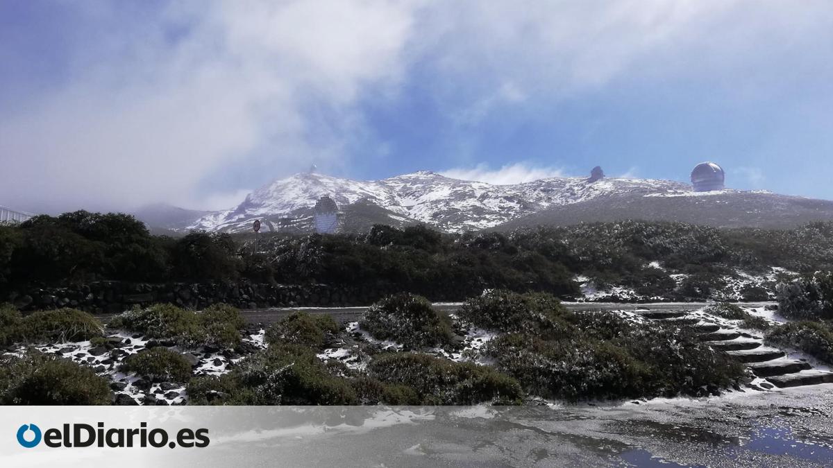 La DANA deja hielo, granizo y nieve en las cumbres de La Palma